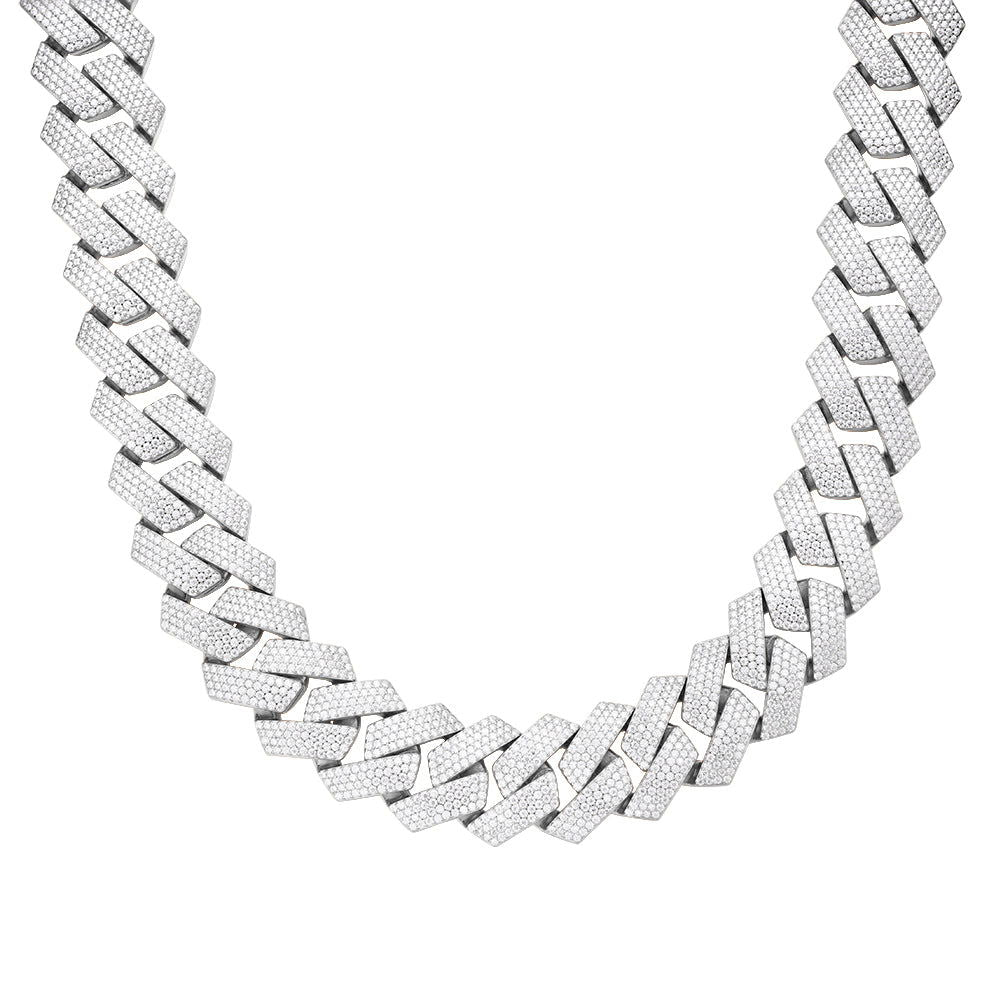 925 Silver Moissanite 23mm Miami Cuban 22 Inch Chain Necklace – Master ...