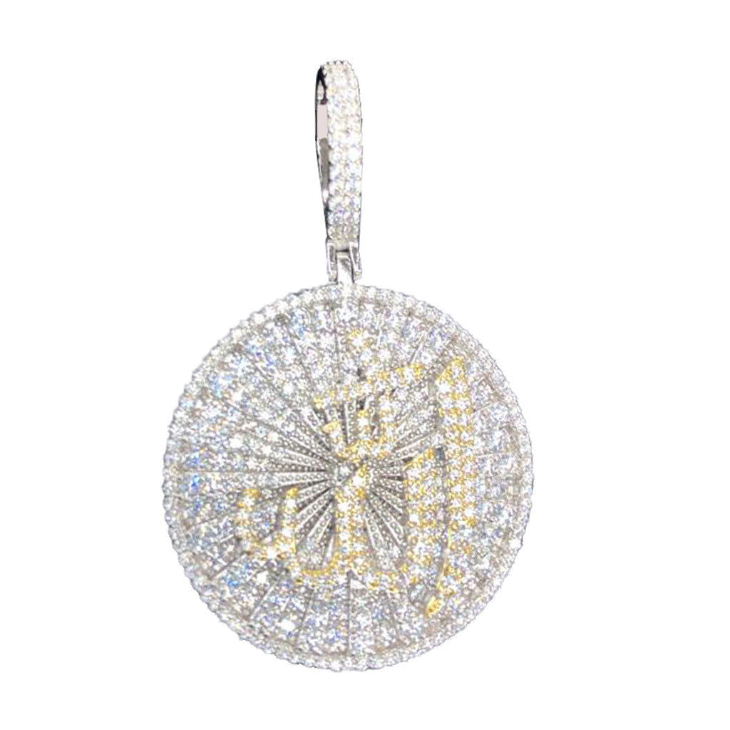 Medallion Allah Arabic Muslim God Icy Gold Tone Islamic Pendant ...